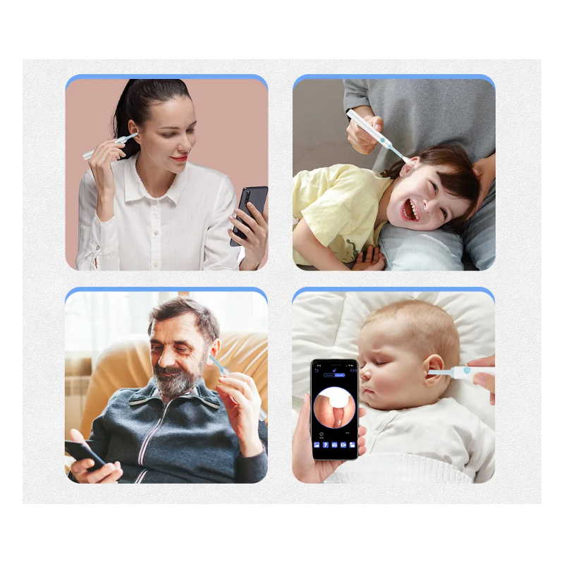 Instrument de curatare a urechii cu camera, wireless, capete de silicon